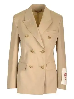 GOLDEN GOOSE Double-breasted Wool Blazer - Cream