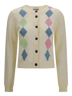 GANNI Diamond-pattern Cardigan - Multicolor