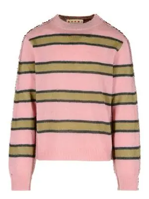 MARNI Marni Mohair Blend Oversized Striped Sweater