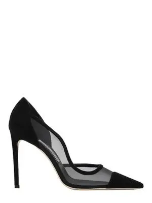 JIMMY CHOO Brigitte 100 Pumps In Suede And Mesh - Black