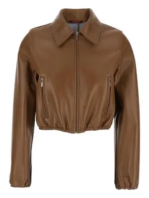 GUCCI GUCCI Leather Crop Jacket