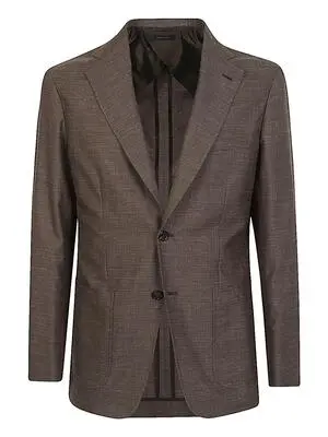 Brioni Wool And Silk Single-breasted Jacket - Multicolor