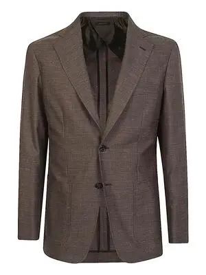 Brioni Wool And Silk Single-breasted Jacket - Multicolor