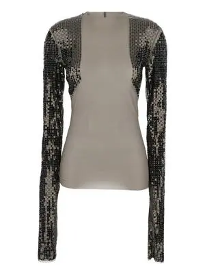 Rick Owens RICK OWENS Sequin Embellished Tech Fabric Top Multicolor