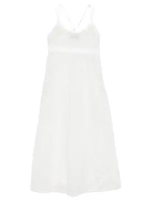 ERMANO SCERVINO Ermanno Scervino Floral Embroidered Sleeveless Day Dress - White