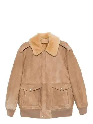 Prada Shearling Bomber Jacket - Multicolor