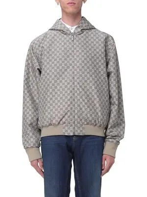 Gucci Cotton Gg Monogram Zip Up Hooded Jacket - Black