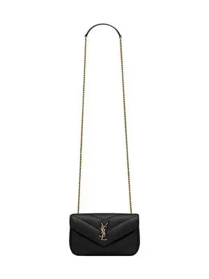 Saint Laurent Loulou Mini Lambskin Bag - Black