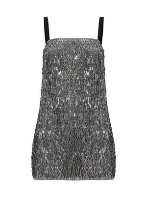 Dolce & Gabbana Sequined Mini Dress - Silver