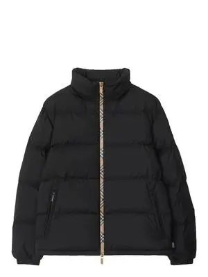 Burberry BURBERRY Check Taped Puffer Jacket Black