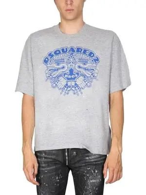 Dsquared2 Dragon Bros Football T-shirt - Gray