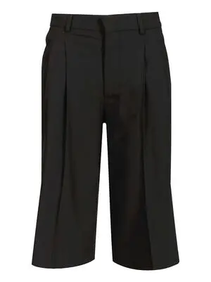 AMI Paris Wide-leg Bermuda Shorts - Black