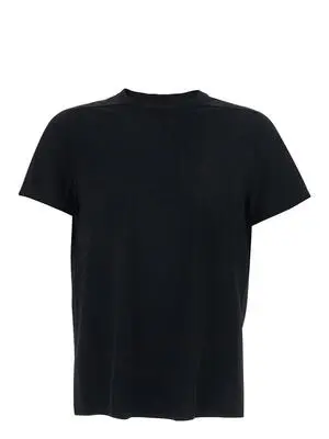 Rick Owens Crew Neck T-shirt With Tone On Tone Stitching In Cotton - Black