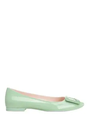 ROGER VIVIER Patent Leather Gommettine Ballerinas - Green