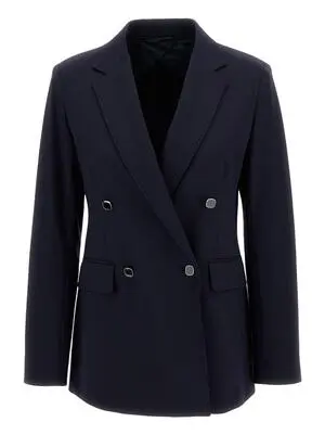 Max Mara Double Breasted Jacket - Blue
