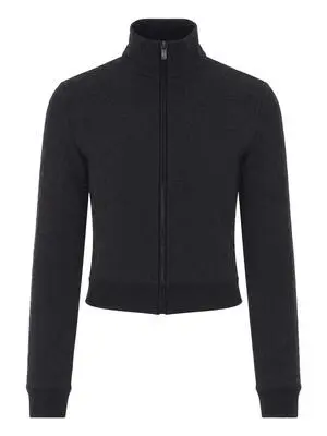 Gucci Gg Jacquard Jersey Jacket With Zipper - Black