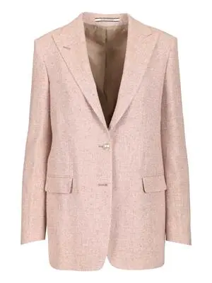 Tagliatore Oversized Cotton And Silk Blend Blazer - Multicolor