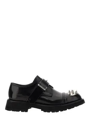 Alexander McQueen Studded Leather Derby Loafer - Black