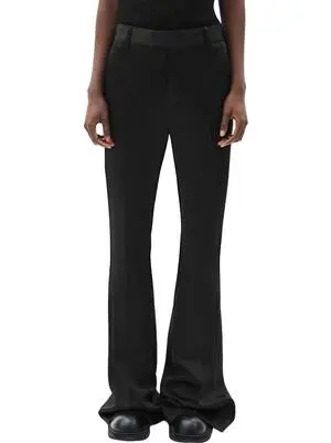 ANN DEMEULEMEESTER Flared Satin Trousers - Black