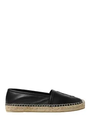 Saint Laurent Leather Espadrille - Black