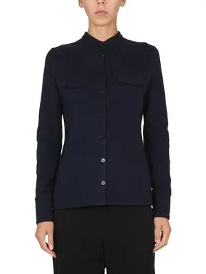 JIL SANDER JIL SANDER Mandarin Collar Button-Up Shirt With Pockets