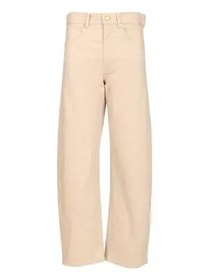 Max Mara Stretch Cotton Bull Trousers - Cream