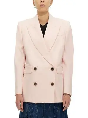 Alexander McQueen Double-breasted Peak Lapel Jacket - Pink