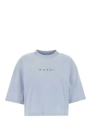 Marni Marni Women Powder Blue Cotton T-Shirt Blue