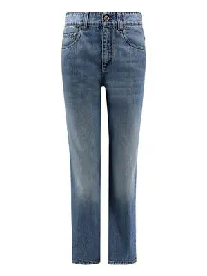 Brunello Cucinelli BRUNELLO CUCINELLI High-Waisted Straight Leg Jeans Multicolor