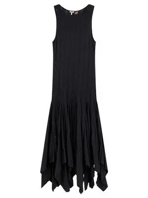 Loewe Paula's Ibiza Embroidered Cotton Long Dress - Black