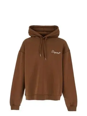 Dsquared2 DSQUARED2 Cotton Hoodie With Drawstring And Front Logo Brown