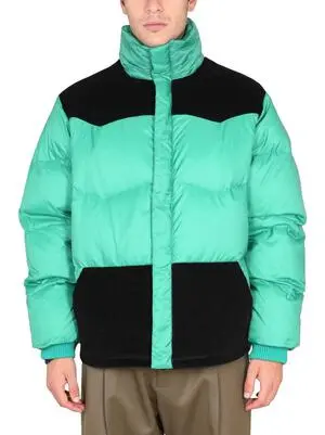 Marni MARNI Color-Block Down Jacket Green