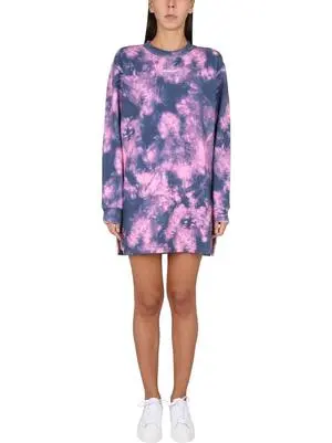 Off-White Tie & Dye Sweatshirt Dress - Pink