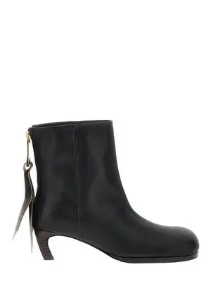 Sacai SACAI Leather Ankle Boots Multicolor