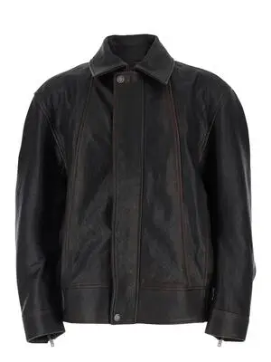 GOLDEN GOOSE GOLDEN GOOSE Leather Aged Effect Jacket Multicolor