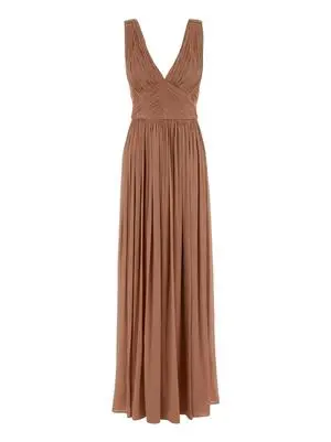 Costarellos Powder Georgette Anilia Long Dress - Pink