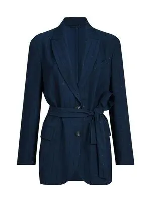 Brunello Cucinelli Belted Single-breasted Jacket - Multicolor