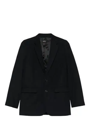 A.p.c. Wool Blend Blazer - Blue