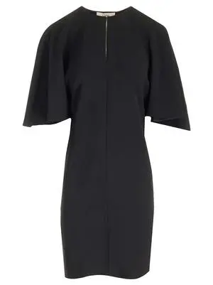 Chloé Cape Sleeves Mini Dress - Black