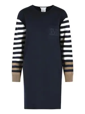 Max Mara Virgin Wool Velo Dress - Blue