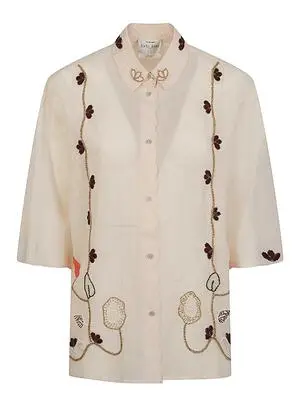 FORTE_FORTE Embroidered Cotton Shirt - Multicolor