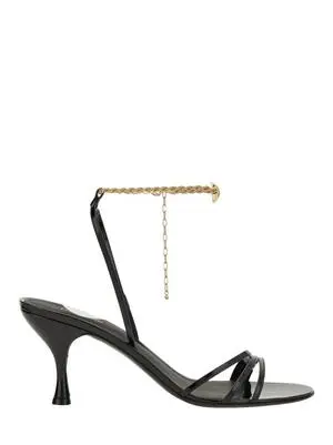 FERRAGAMO Sandal With Chain - Black