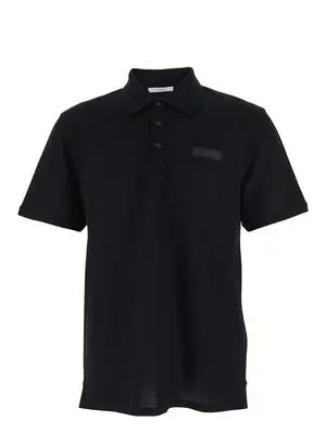 Givenchy Polo Shirt With Logo Patch On The Front In Cotton For - Black