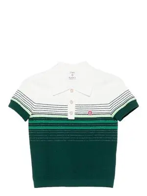 Casablanca CASABLANCA Striped Short Sleeve Polo Green