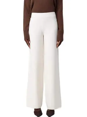 Max Mara MAX MARA STUDIO Wide Leg Solid Trousers White