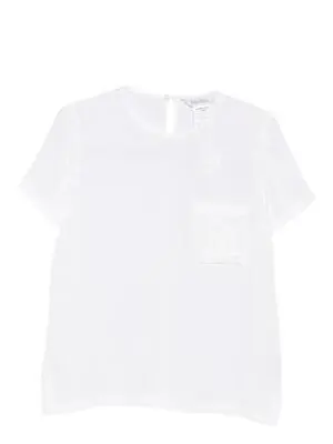 Max Mara Silk Short Sleeve T-shirt - White