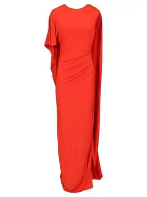 Stella McCartney Asymmetrical Cape Maxi Dress - Red