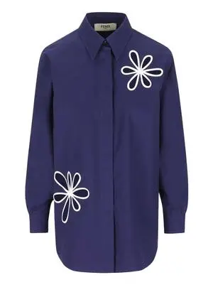 Fendi Embroidered Cotton Shirt - Multicolor