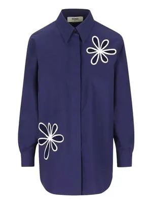 Fendi Embroidered Cotton Shirt - Multicolor