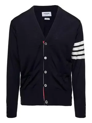 Thom Browne Wool V-neck Cardigan - Multicolor